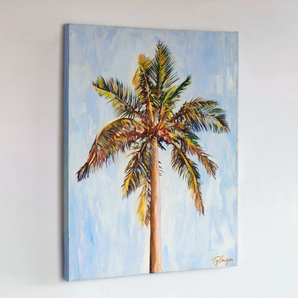 Peinture Palmier Tableau Déco Cocotier Tropical Et Coloré Tylaya
